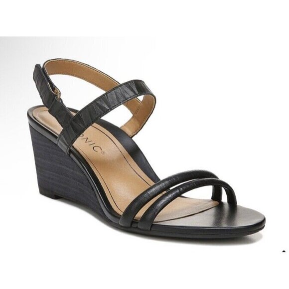 Vionic | Shoes | Vionic Emmy Backstrap Sandal Womens 8 Black Leather ...
